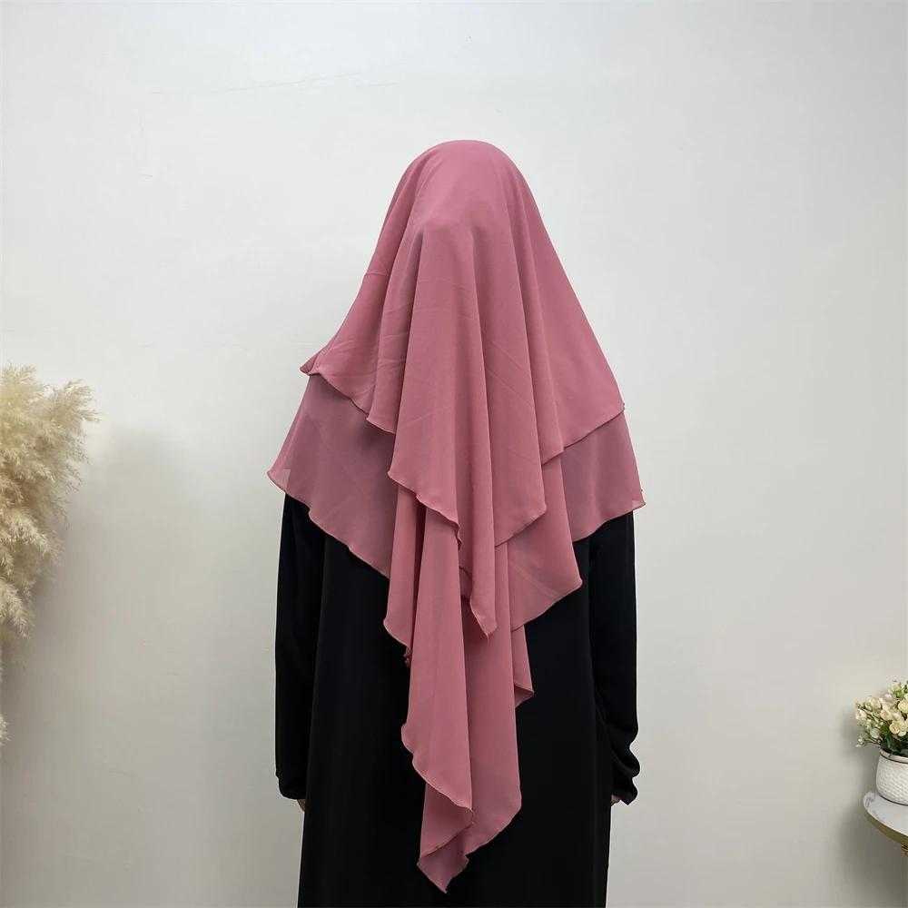 Shop 2305# New Front Back 2 Layer Chiffon Khimar Hijab