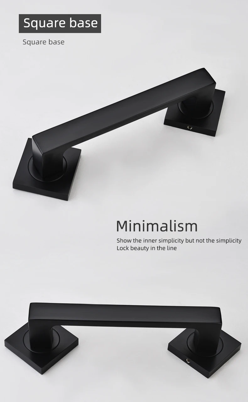 Modern Black Sliding Pull Handle Door Pull Single Side Door Lock Zinc ...