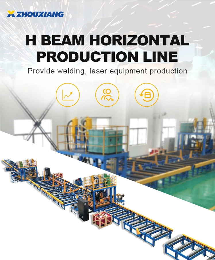 Zhouxiang Horizontal Automatic H Beam Assamling Welding Machine H Beam ...