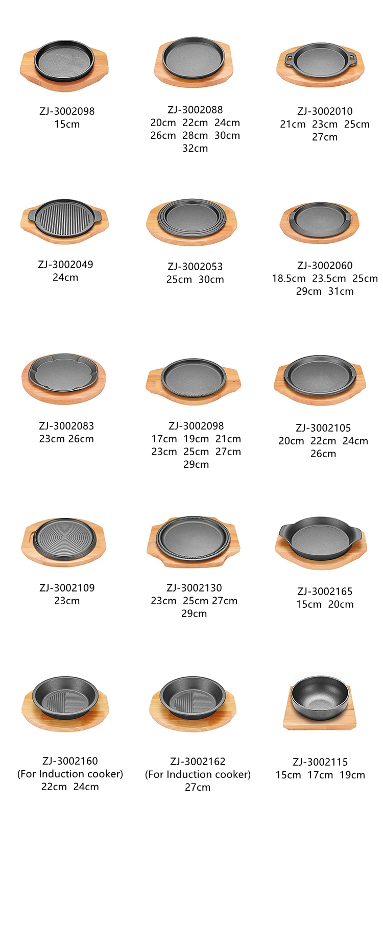 Wholesale Teppanyaki Pan Round Steak Pan Fajita Cookware Cast Iron ...