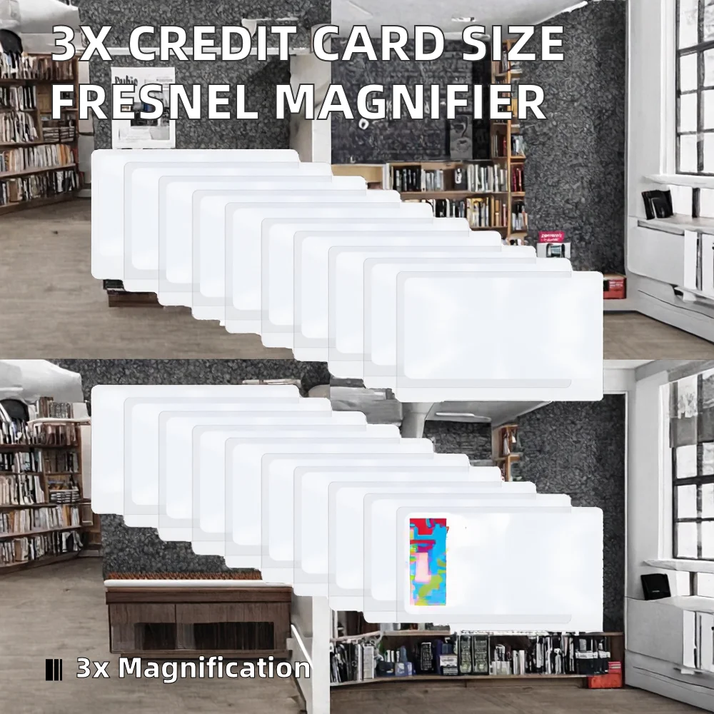 3X Fresnel Lens Credit Card Magnifier Portable Plastic Material Thin ...