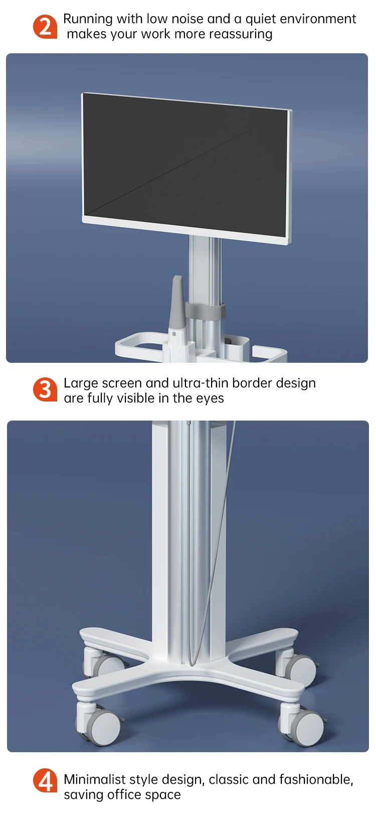 Dental Equipment Monitor Cart Dental Trolley Os-2 Touch Screen Simple ...