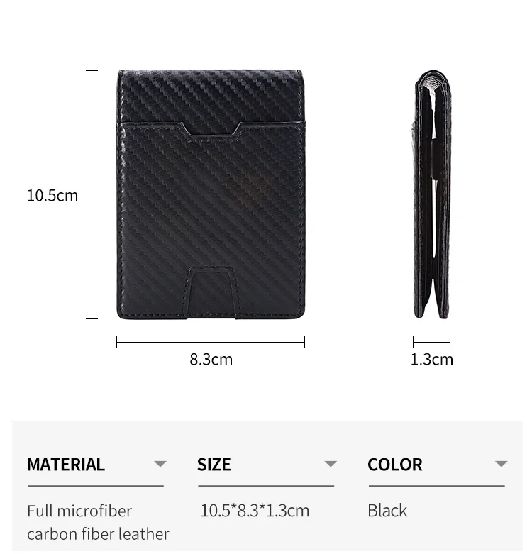 Custom Bifold Slim Luxury RFID Blocking Money Clip Wallet