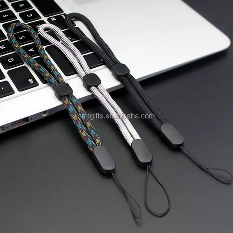Adjustable Braid Round Mobile Phone Wrist Straps USB Key Camera Short ...