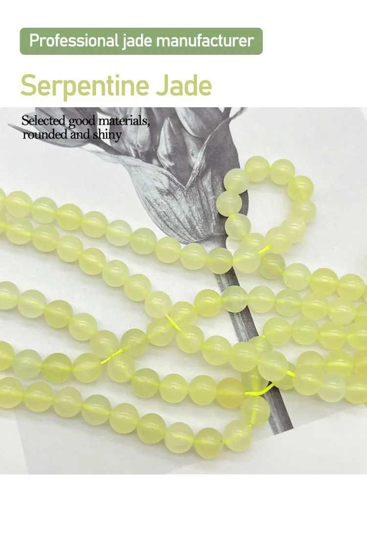 Wholesale Gemstone Serpentine Jade Xiu Yu Round Loose Beads For Making Jewelry Bracelet Diy ...