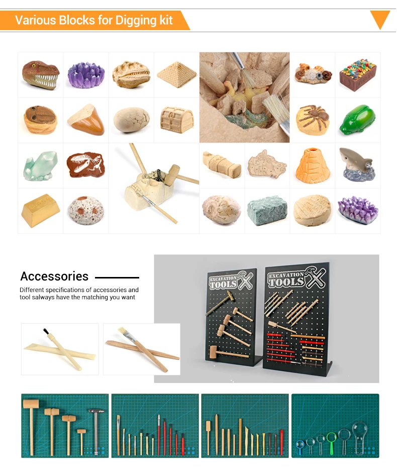 Mini Dino Skeleton Dig Toys Archaeology Kids Exploration Dig Kits ...