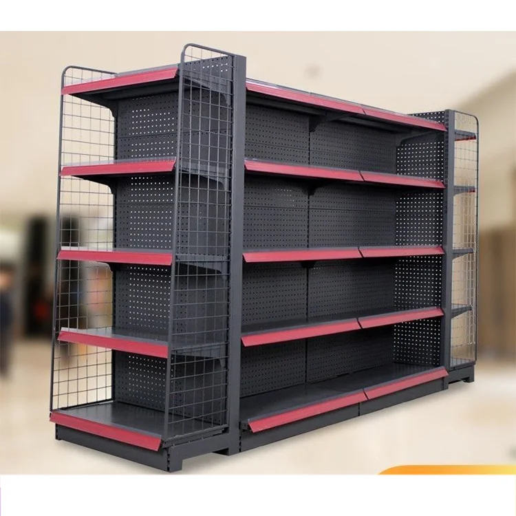 Heavy Duty Metallic Double Sided Store Display Racks Gondola Shelving ...