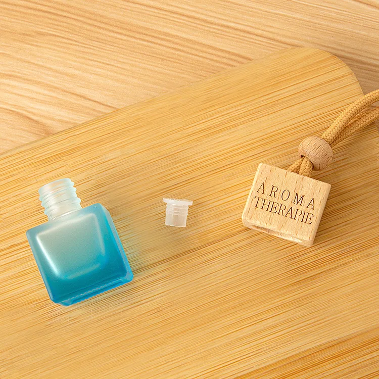 Car Diffuser Empty Bottle Frosted Colorful 8ml with Wood Lid Fragrance ...
