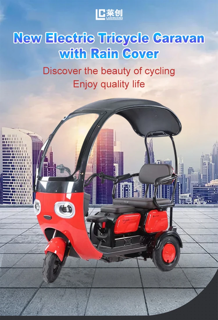 2024 New Open-air Electric Tricycle With Cover 48v 800w Park Viewing ...