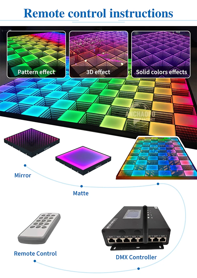3D Infinity Mirror Magnetic Dance Floor Tiles Pista De Baile Portable ...