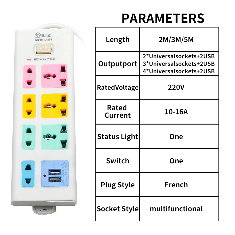 Factory Wholesale Of New Color Universal Sockets With Usb Socket ...