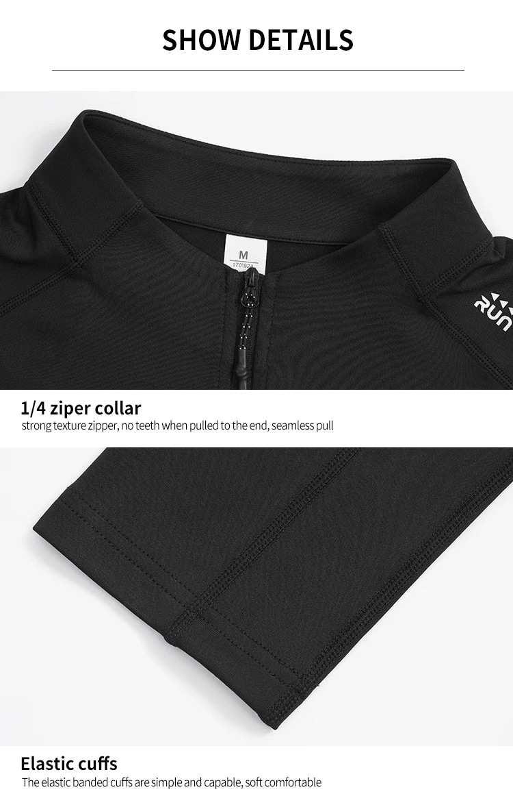 Customize Outdoor Wear Slim Fit Quarter Zip Shirts Gym Sports Long ...