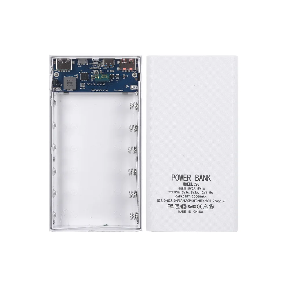 18650 Diy Charge Power Bank Case Storage Box 20000mah Dual Usb Type C ...