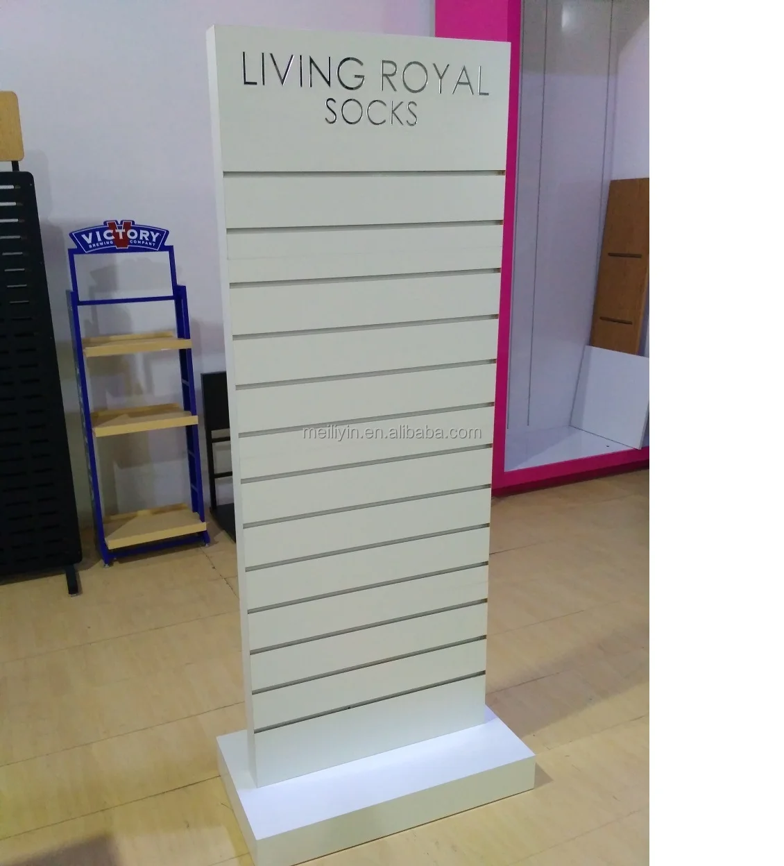 Customized Shop Double Sided Rotating Fashion Accessories Slatwall Rack ...