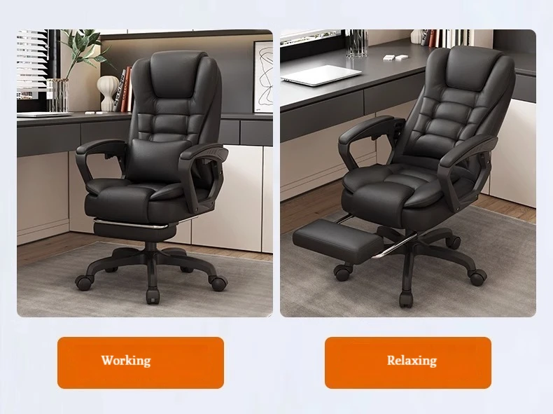 Modern High Back Executive Leather Office Chair - Ergonomic Swivel ...