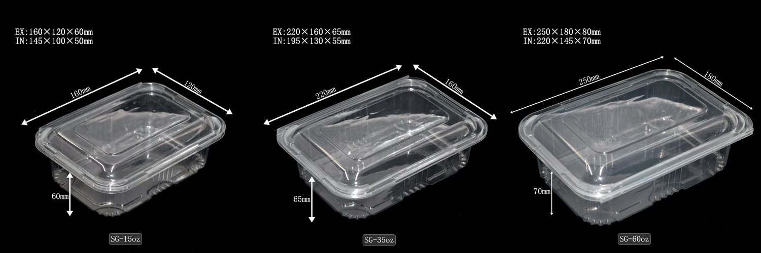 Lettuce Packaging - Disposable Clamshell Plastic Boxes