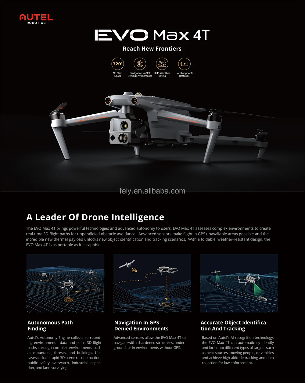 Autel Robotics Evo Max 4t Ip43 Rating Waterproof Mapping Thermal Camera Drone Autel Evo Max 4t ...