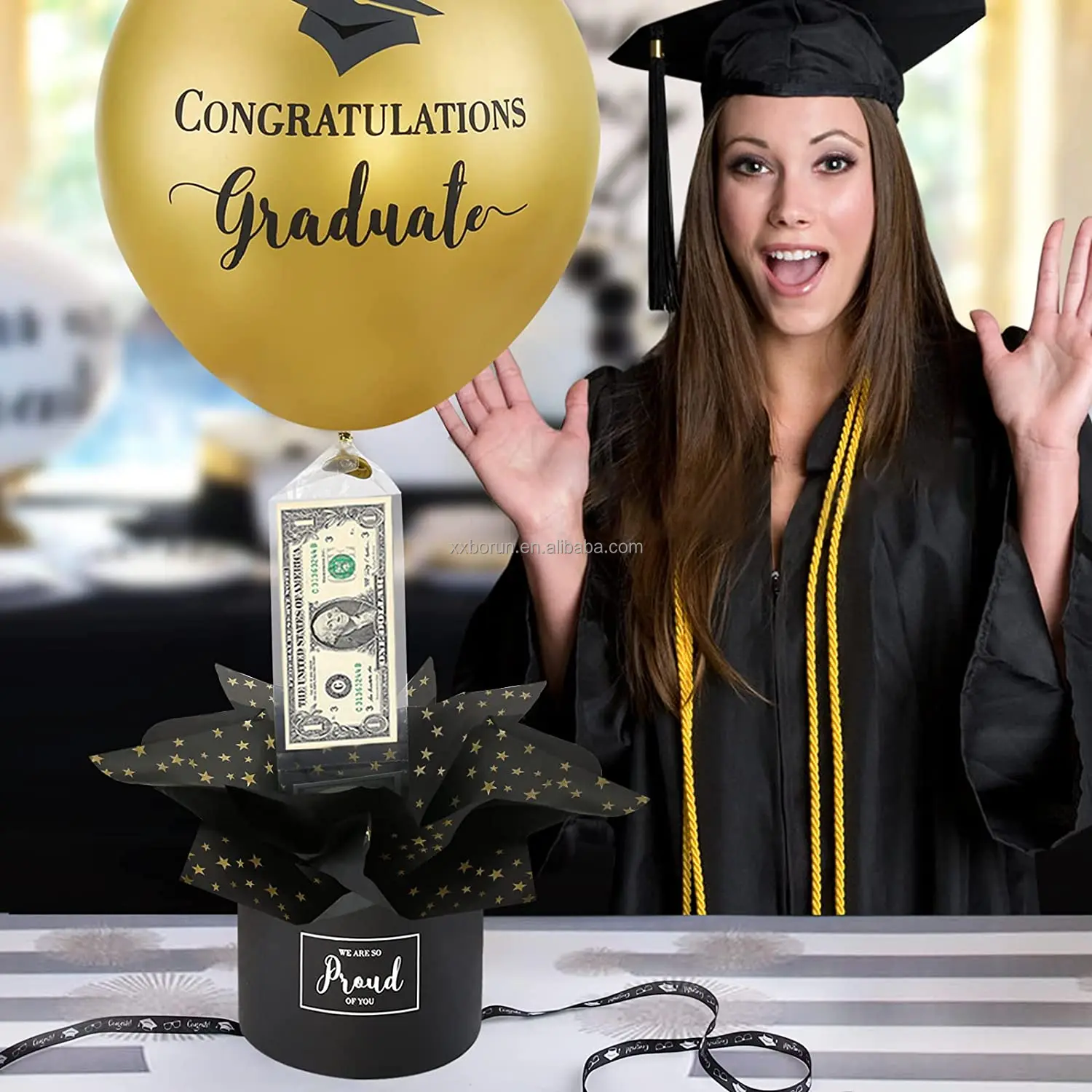 Custom Balloon Gift Box for Graduation - Eco-Friendly Fun