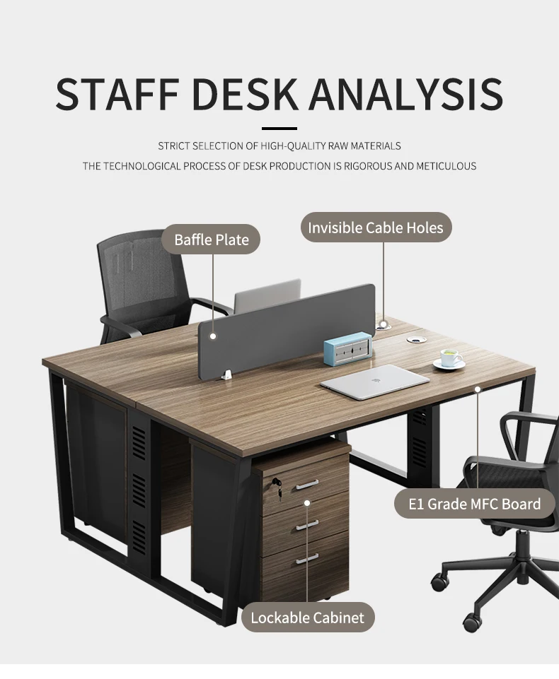 Zitai Desk Modern Office Cubicle Work Station Desk Steel Metal Leg 2 4 ...