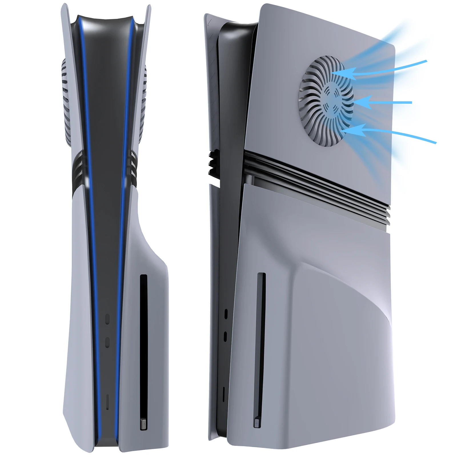 PS5 Pro Faceplate - Vented Grey Console Replacement Shell