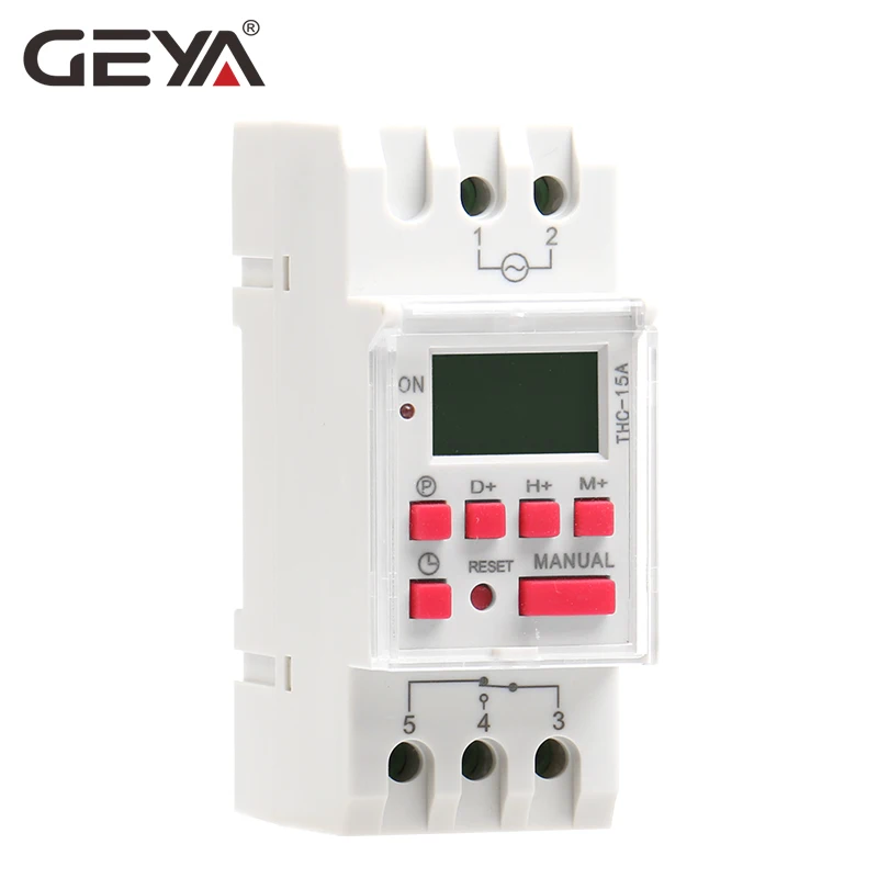 Geya Thc15a Electronic Timer 220v Led Digital Programmable 15 Amp Time ...