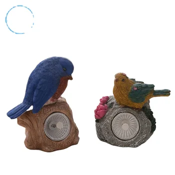 Garden Animals Decoration Solar Light Resin Bird Figurines Animal On ...