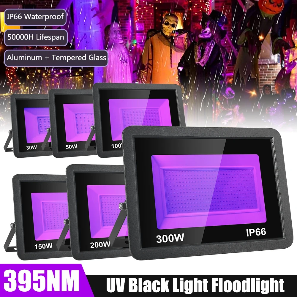 100W 150W UV Spotlight Ultraviolet Flood Light Party Halloween 365 nm 395nm Led Floodlight UV ...