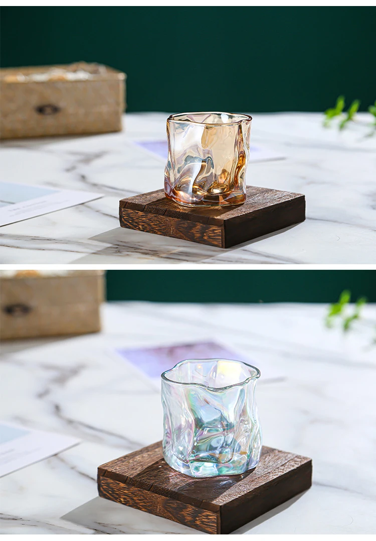 Irregular Shape Empty Smoky Grey Clear Glass Ribbed Amber Candle Jar,8 ...