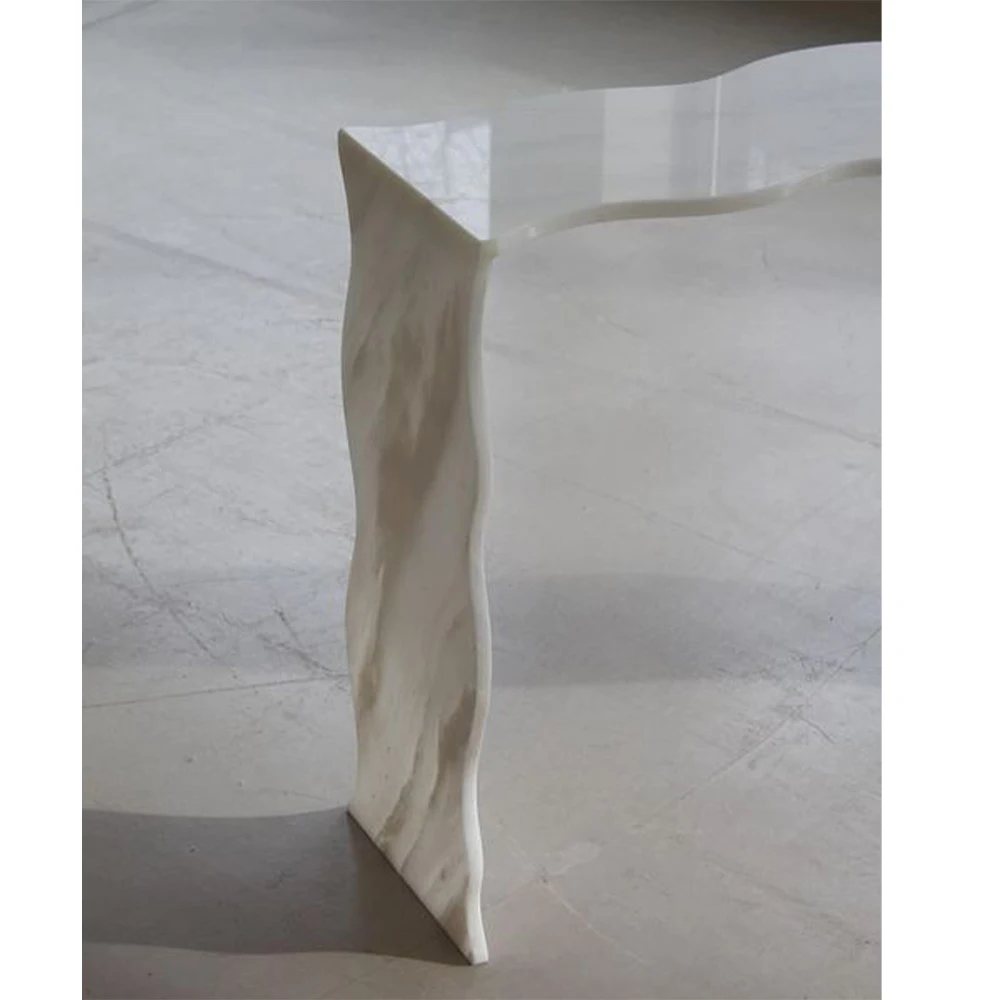 Natural Marble Console Home Decor Home Table Carve Console Table Wavy ...