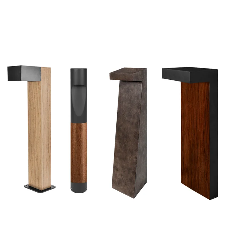 Custom Imitate Wood Led Lawn Light Wood Grain Bollard Lamp Outdoor ...