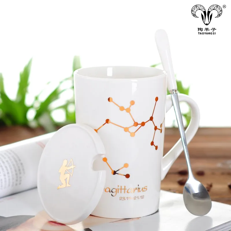 Creative Mirror Ceramic Mug Lid Coffee Tea Milk Cup Drinking Cups Mug ...