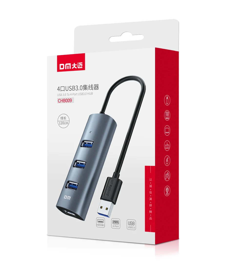 Dm Usb3.0 4 集线器，带铝合金外壳，高达 300 Mb/h 高速 Chb009 - Buy Usb 3.0 集线器，铝合金外壳集线器，pc 4 端口 Usb 集线器 Product ...