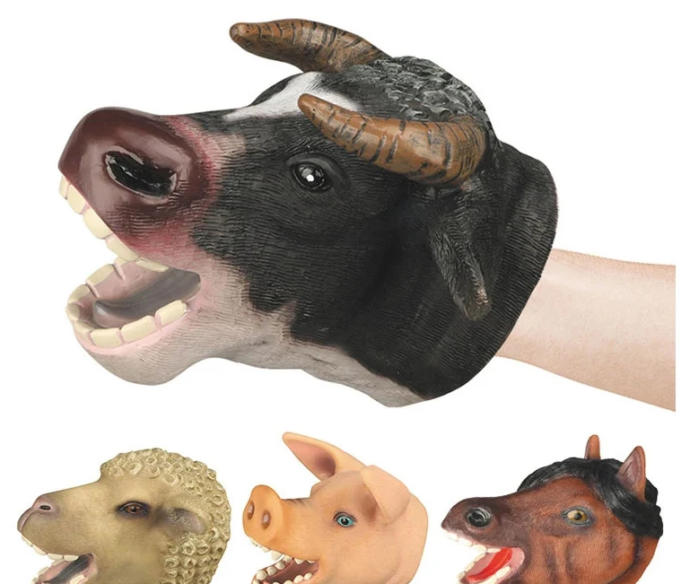26 Styles Simulated Animal Hand Puppet Toy Soft Silicone Baby ...