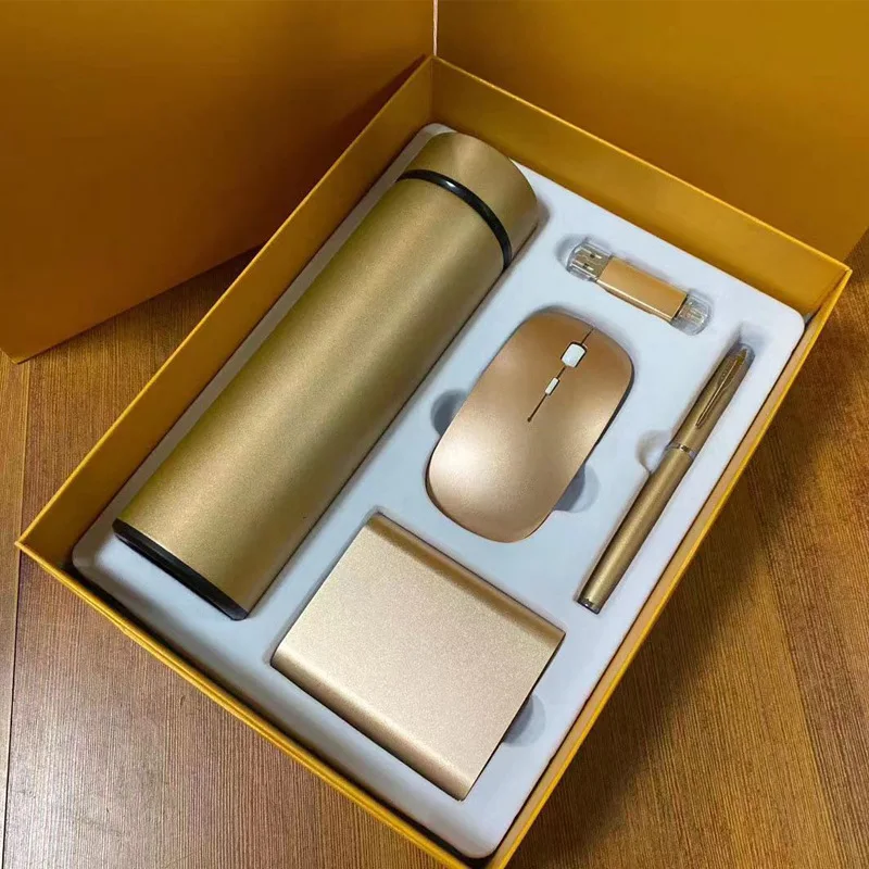 Low MOQ 5 In1 Promotional Packaging Boxes Gift Set Power Bank Pen USB ...