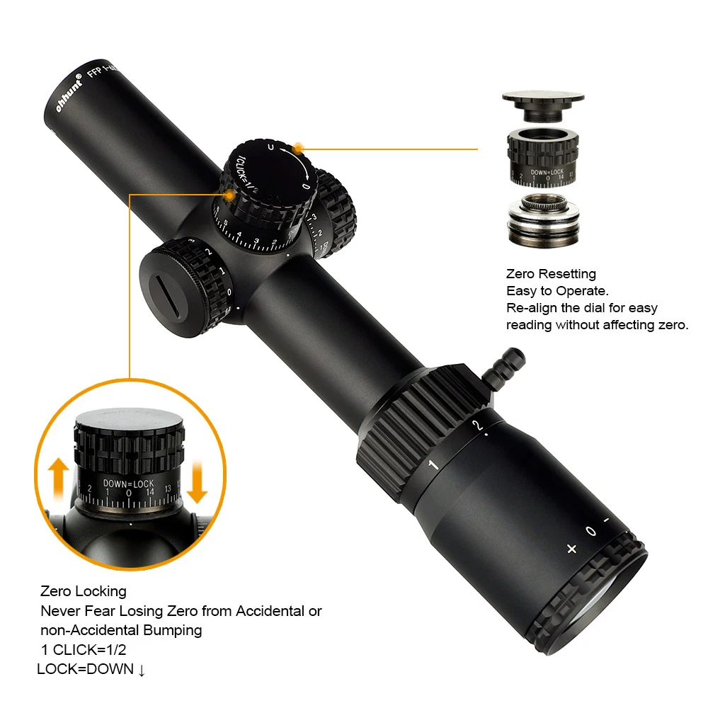 Factory Custom First Focal Plane Optics 1-6x24 Ir Tactical Sight Glass ...
