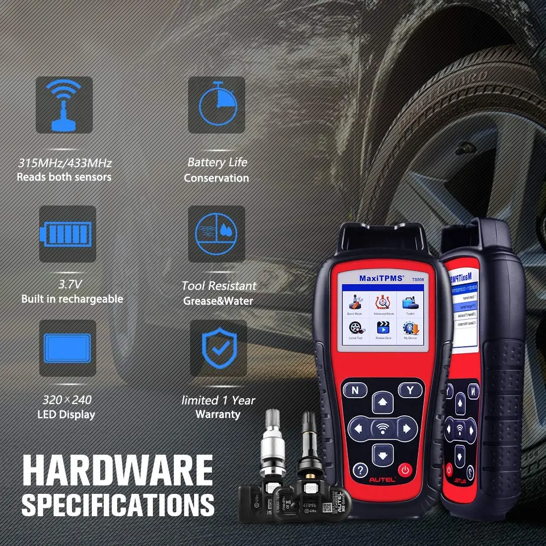 Autel MaxiTPMS TS508 TPMS Tool+MX Sensors TPMS Programing Programmer ...