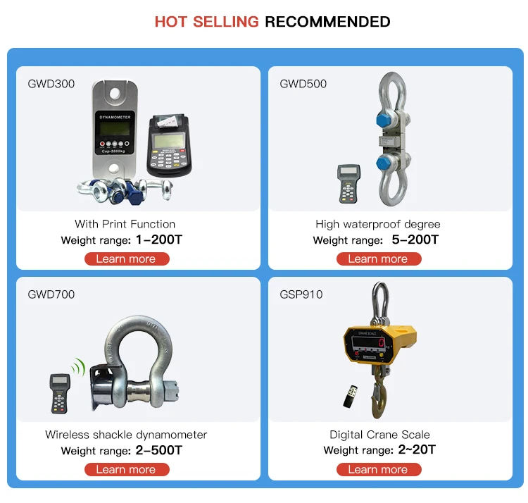 GWD200 LCD Digital Wireless Crane Scale Dynamometer 5 Ton