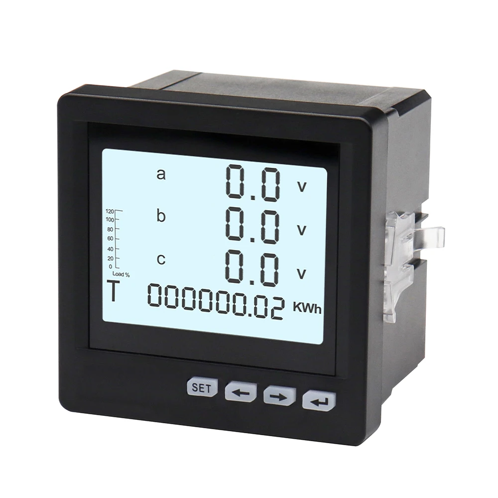 rs 485 LCD Three Phase Energy Meters Three Phase Digital Multimeter AC ...