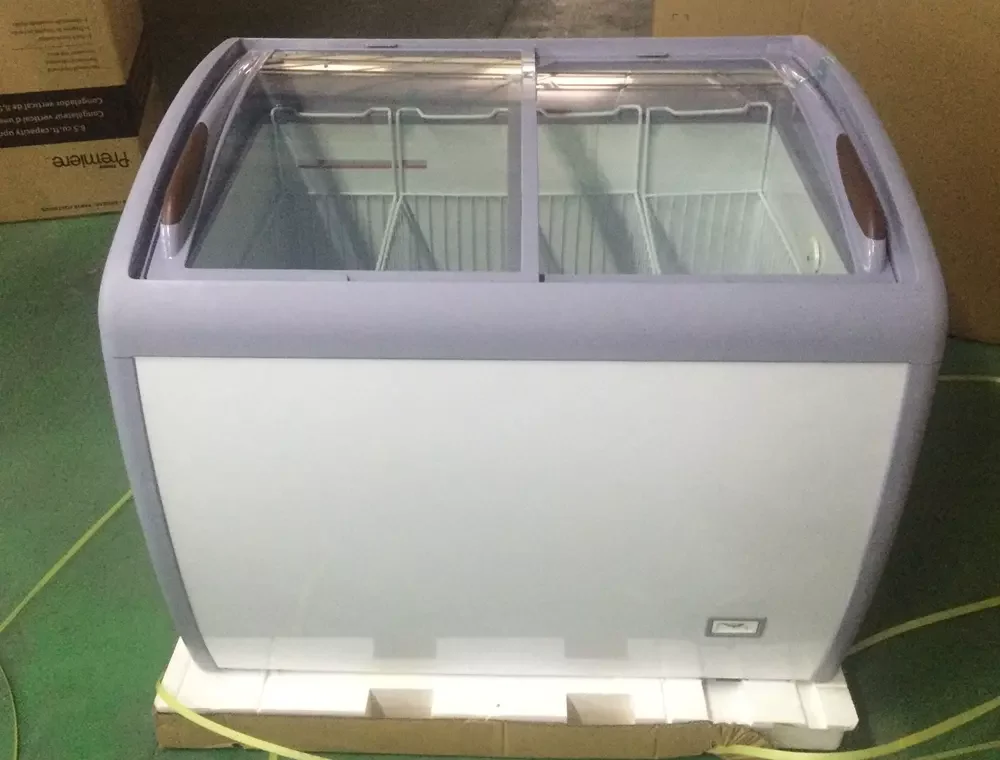 260l Chinese Oem Commercial Glass Door Ice Cream Freezer Showcase For ...
