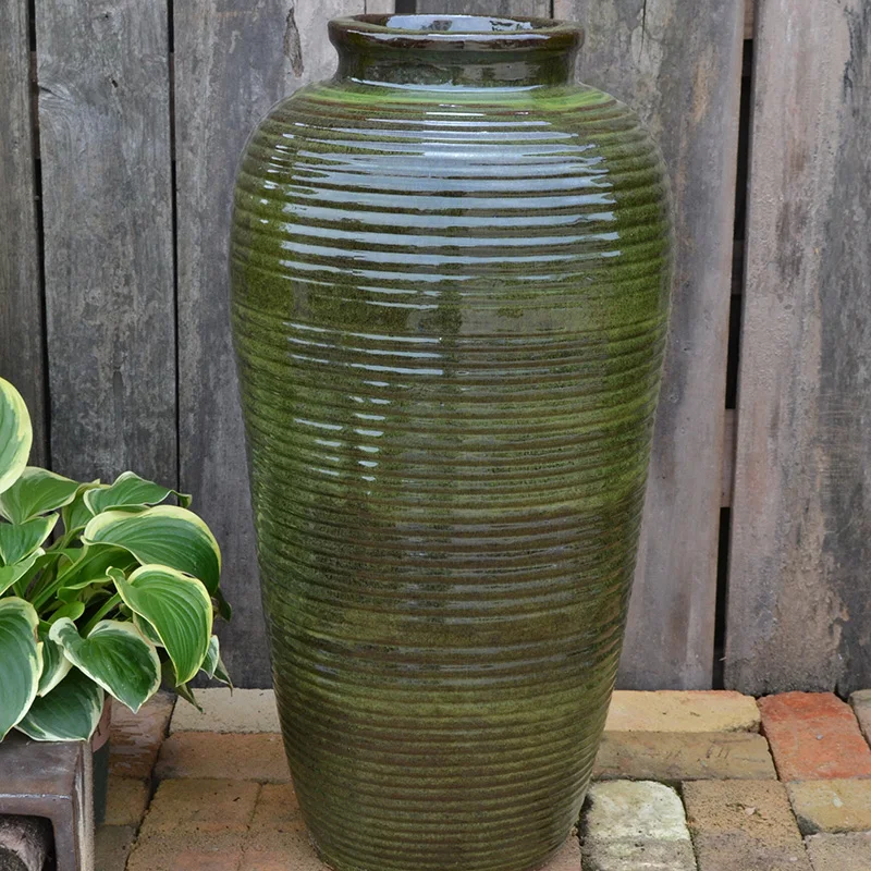 Large Outdoor Cylindrical Ceramic Planter For Garden Decoration - Buy ...