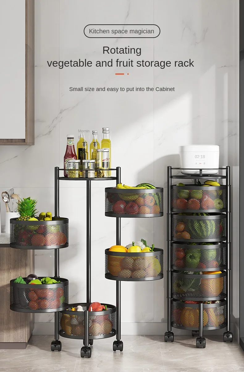 3 4 5 Tier Metal Shelves Racks Organizer Fruit And Vegetable Shelving ...