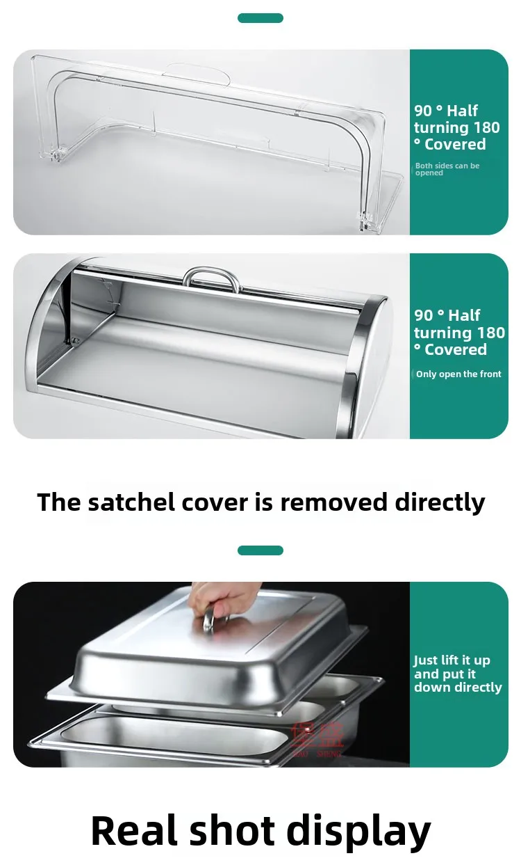 Transparent Stainless Steel Flip-Top Food Display Pot for Bread Cake ...