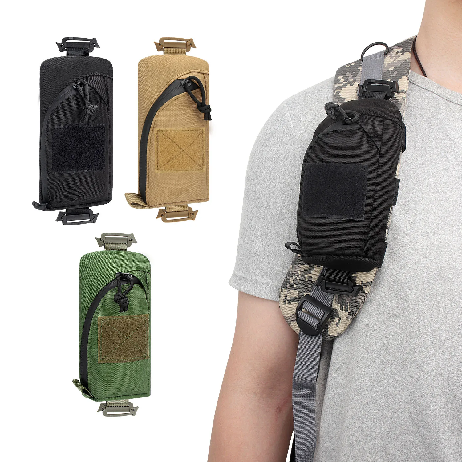 Custom Tactical Molle Pouch Shoulder Strap Pack Compact Bag For Knife ...