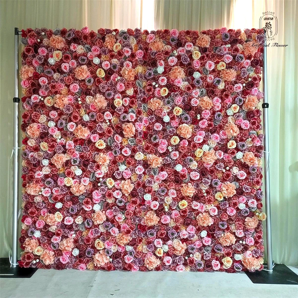 Dkb Flower Wall Backdrop 8ft X 8ft Artificial Roll Up Flower Walls For ...