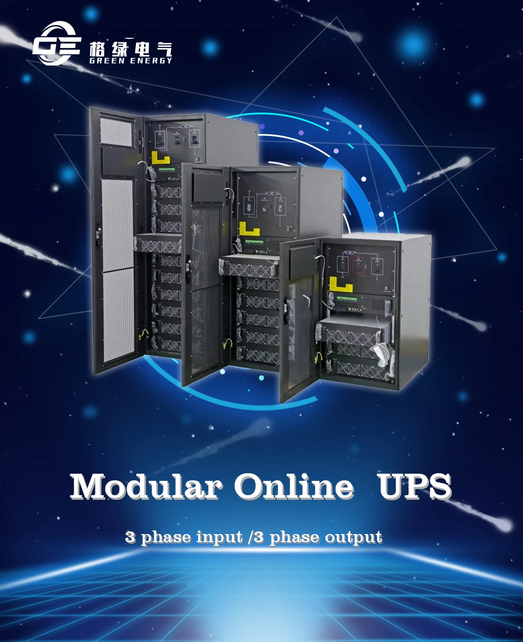 3 Phase Rack Mounted Ups 10kw 20kw 30kw 50kw 60kw Modular Ups 380v 400v Online Ups - Buy 3 Phase ...