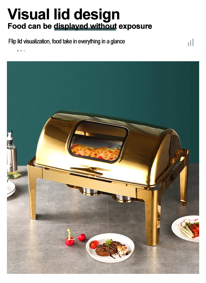 Wedding Roll Top Chaffing Gold Marmite Chauffante Service Traiteur Food ...