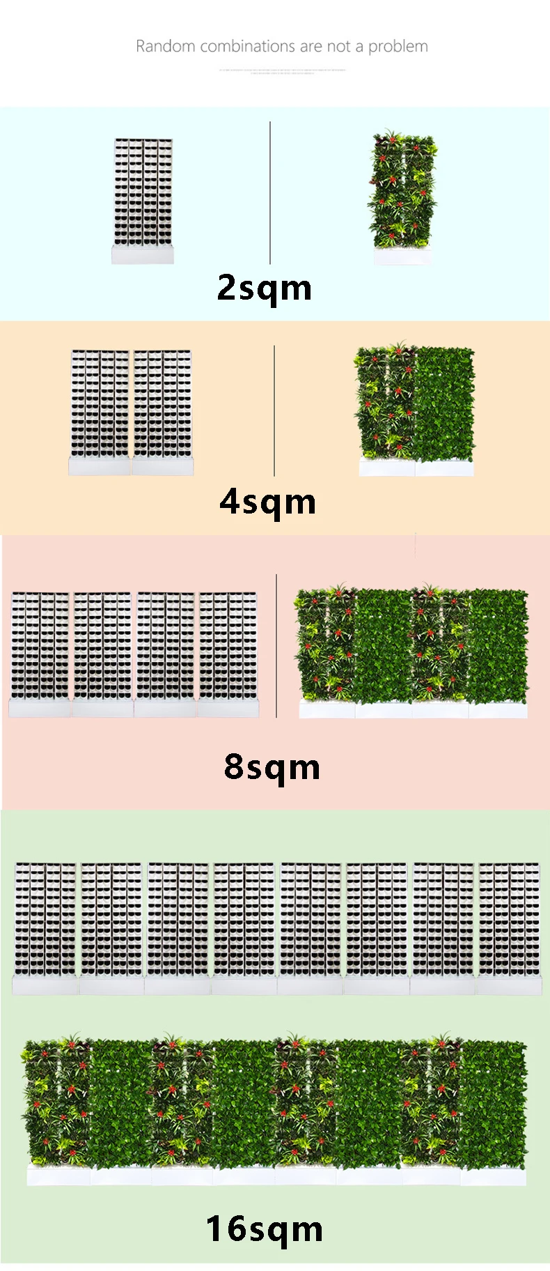 Hydroponic Growing System - 2 Square Meter Indoor Plant Wall for Home ...