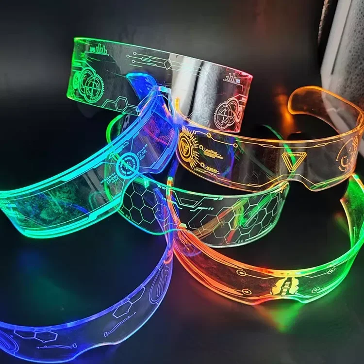 Multi Colors Combinations Cyberpunk LED Lights Luminous Glasses Party ...
