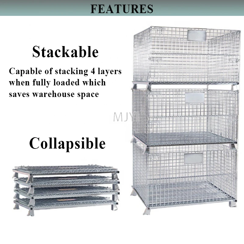 Heavy Duty Industrial Stackable Storage Containers Metal Pallet Cage ...