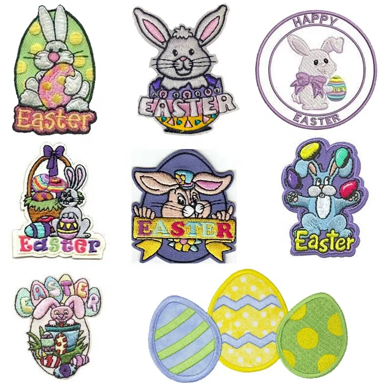 Custom Embroidered Easter Bunny Patches - Wholesale Available